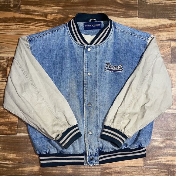 swingster | Jackets & Coats | Vintage Pennzoil Denim Jean Button ...
